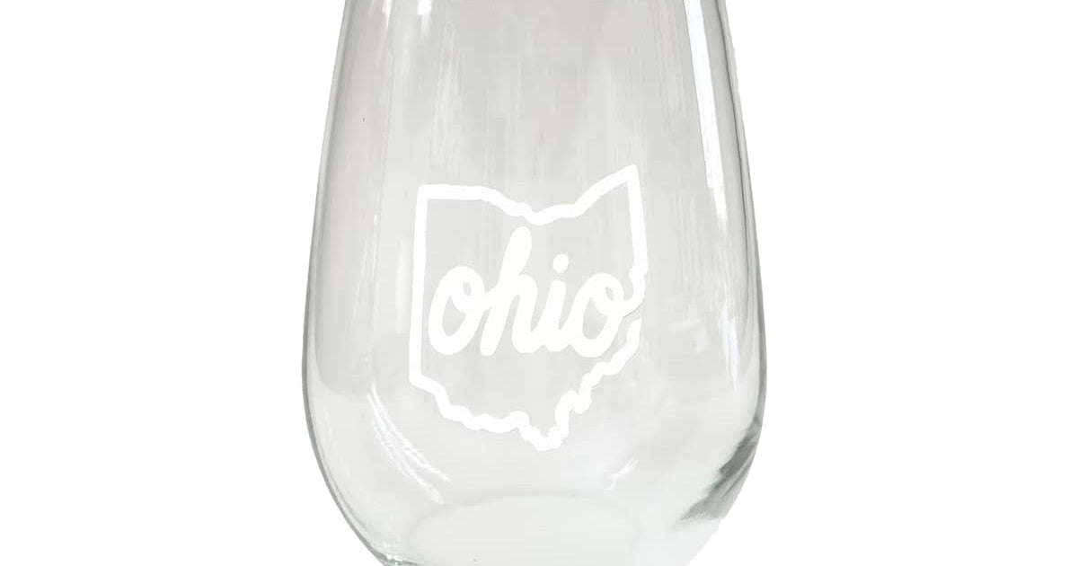 Ohio Script Stemless Wine Glass | Ohio Wine Glass – Jupmode