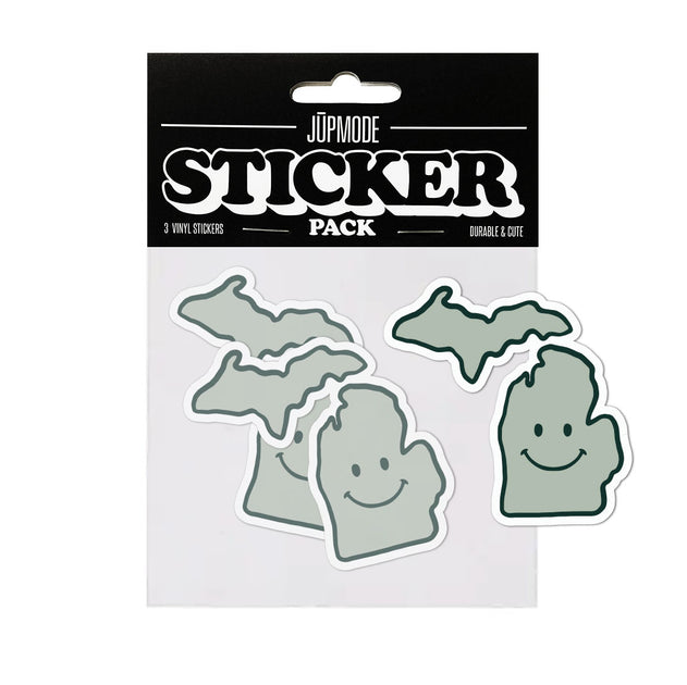 3-Pack Michigan Smiley Sticker – Jupmode