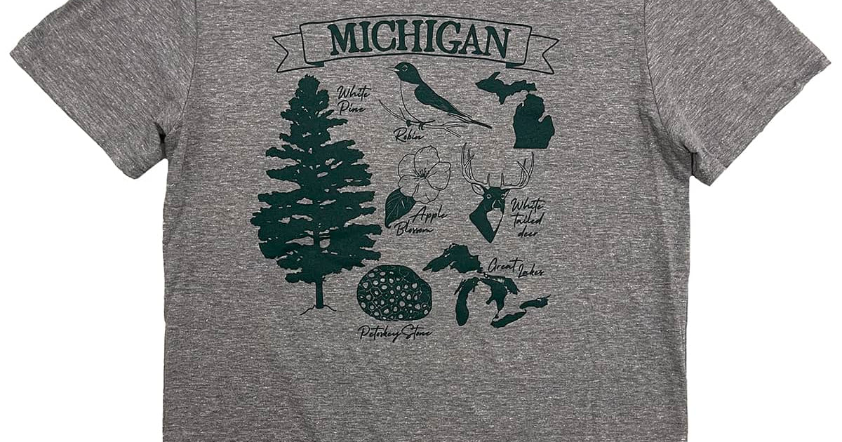 Vintage State of Michigan Shirt | Michigan Nature Shirts – Jupmode