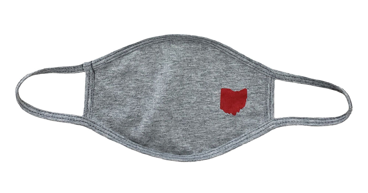 Ohio Face Mask | Red and Gray State of Ohio Mask – Jupmode